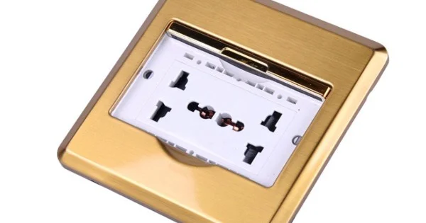 10A Floor Wall Plate Ground Power Outlet Universal Power Socket Charger ...
