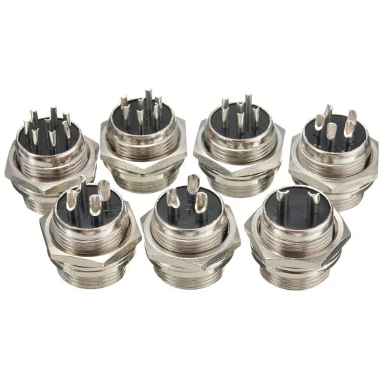 M16 2/3/4/5/6/7/8 Pin Screw Type Electrical Aviation Plug Socket ...