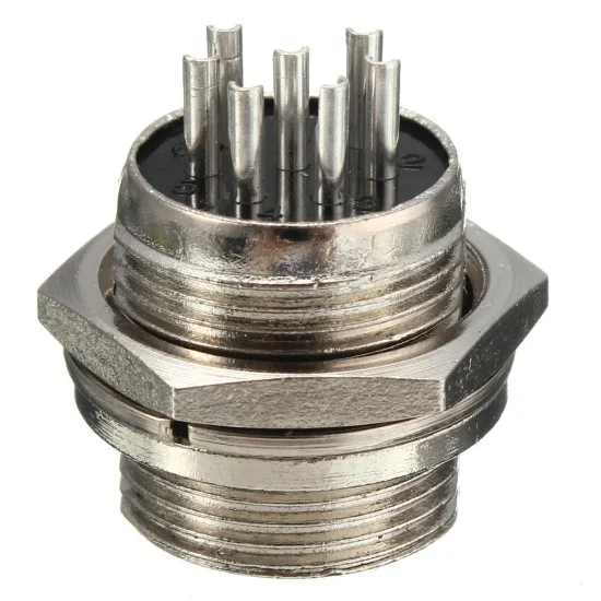 M16 2/3/4/5/6/7/8 Pin Screw Type Electrical Aviation Plug Socket ...