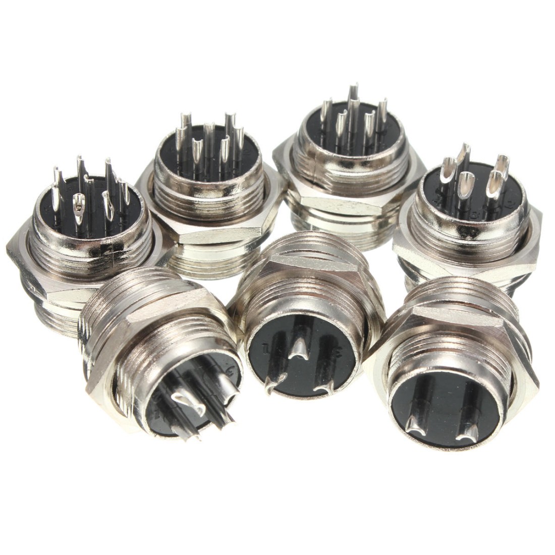 M16 2/3/4/5/6/7/8 Pin Screw Type Electrical Aviation Plug Socket ...