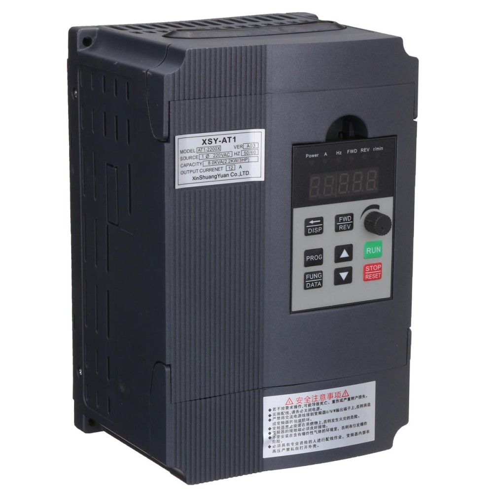 2.2KW 220V 12A Single Phase Input 3 Phase Output PWM Frequency ...