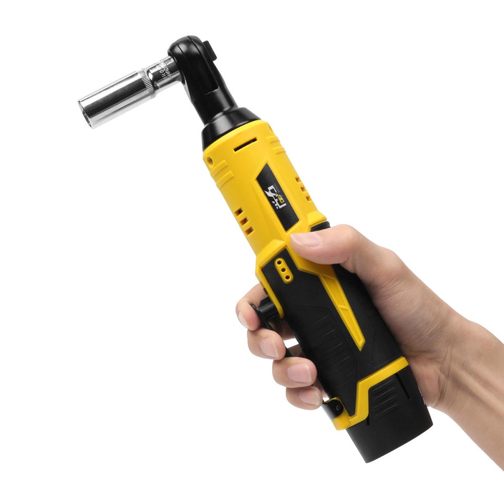 12V 35NM LED Cordless Electric Ratchet Wrench Rechargeable Right Angle ...