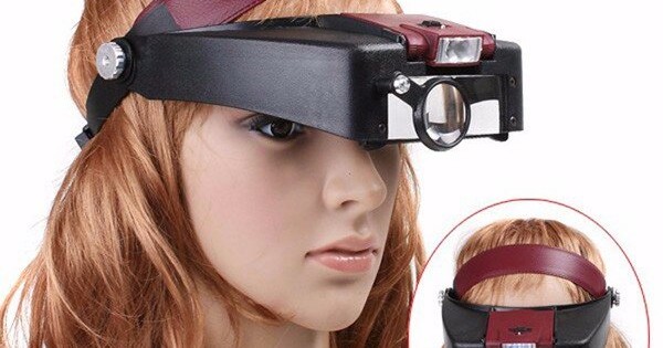10X Lighted Magnifying Glass Headset Head Magnifier Adjustable-Headbrand