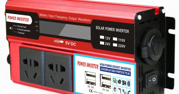 12V/24/ To 220V Inverter True 500W Display 4USB Power Inverter ...