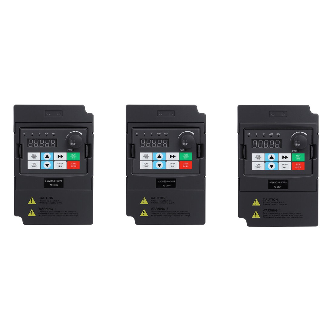 3HP 0.75kw/1.5kw/2.2kw Variable Frequency Drive Inverter VFD 3 Phase To ...