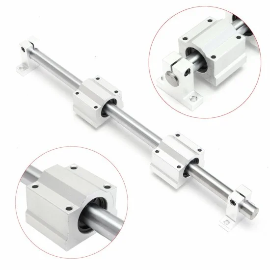 16mm x 1000mm Linear Rail Shaft With Bearing Block and Guide Support ...