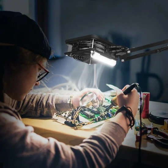 220V Soldering Exhaust Fan Welding Device with Energy-Saving Lamp ...