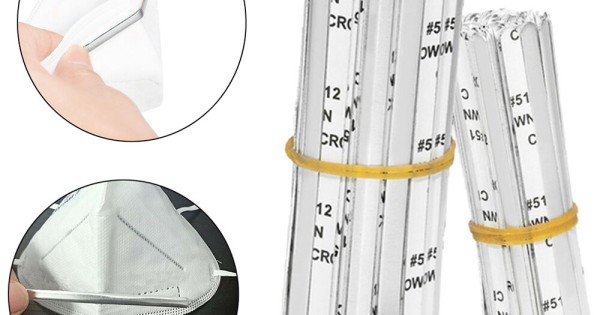 200Pcs Nose Bridge Strip Clip Face Mask DIY Material Self-adhesive Flat ...