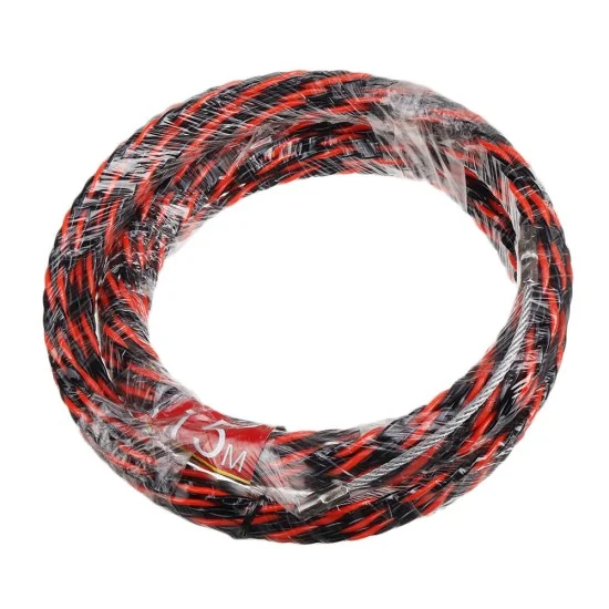 5-50m Electric Spiral Cable Push Puller Conduit Snake Cable Rodder Fish ...