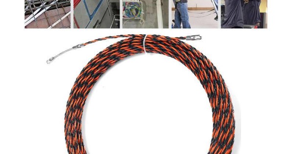 5-50m Electric Spiral Cable Push Puller Conduit Snake Cable Rodder Fish ...