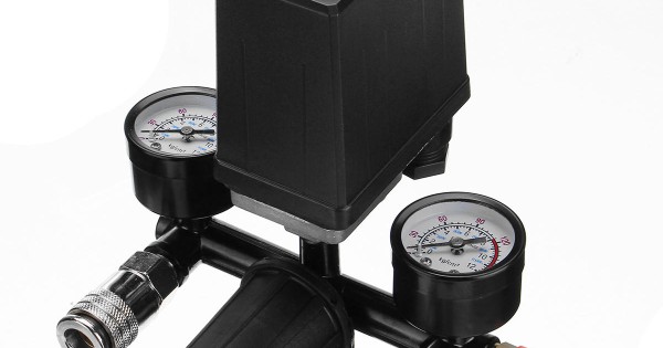 Air Compressor Pressure Switch Control Valve Manifold Regulator Gauges ...