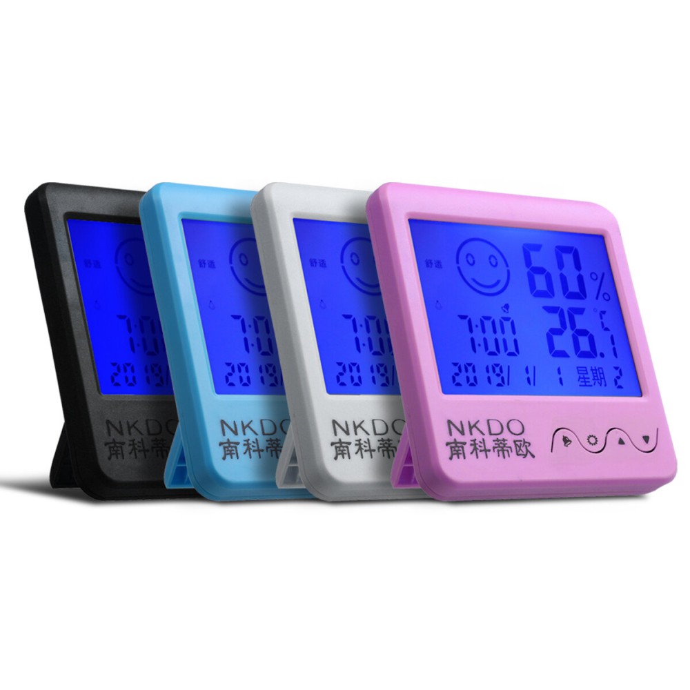 Digital Desktop Thermo-hygrometer Alarm Clock LCD Screen Temperature ...