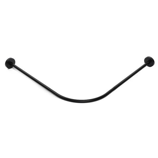 L Shape Adjustable Stainless Steel Shower Curtain Rod Pole 90-130cm ...
