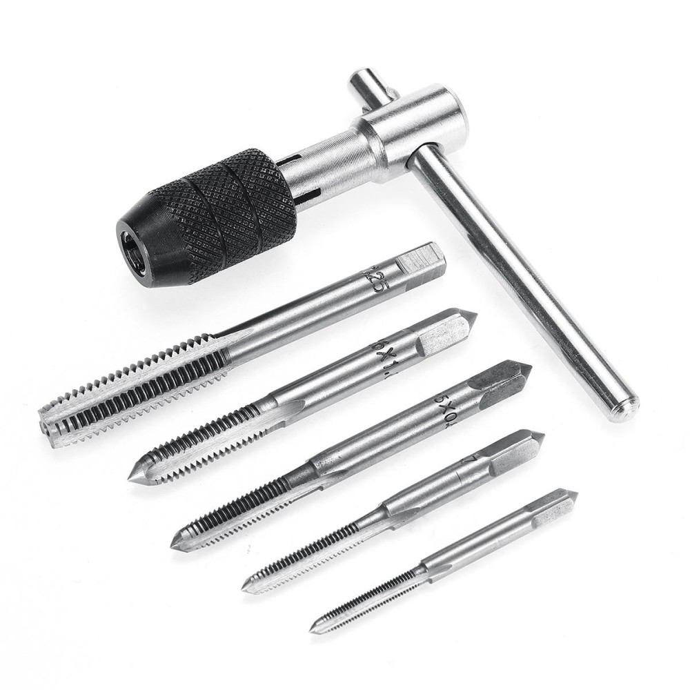 M3-M8 Tap Drill Set T Handle Ratchet Tap Wrench Machinist Tool With ...