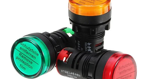 AD16-22DS AC220V 22mm Indicator Signal Light Lamp Panel Mount LED Power ...