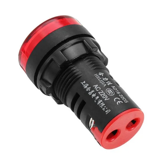 AD16-22DS AC220V 22mm Indicator Signal Light Lamp Panel Mount LED Power ...