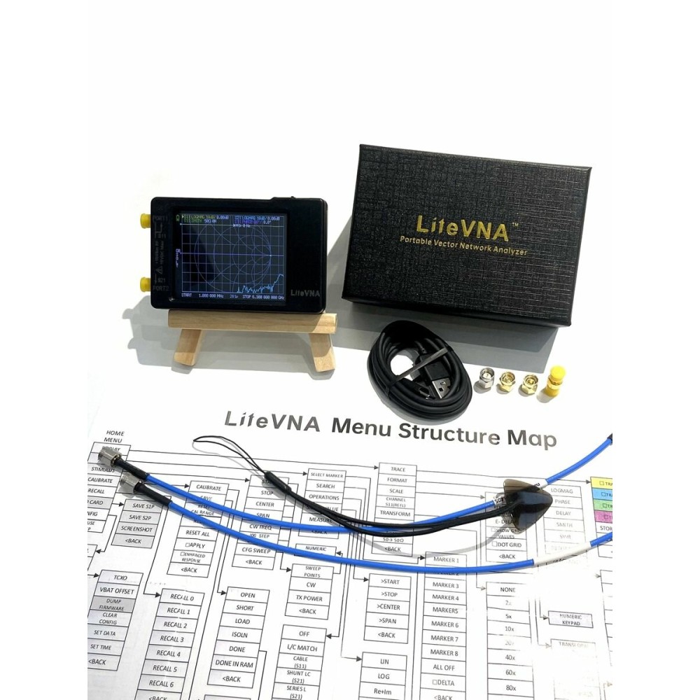 Original 50kHz ~ 6.3GHz LiteVNA 2.8inch Display Vector Network Analyzer ...