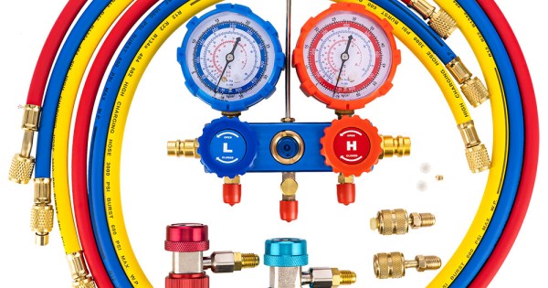 TS-VP1&VP2 3Way AC Diagnostic Manifold Gauge Set Fits R12 R22 R134A ...