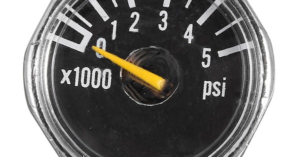 Micro Gauge 1 inch 25mm 0 to 5000psi High Pressure for HPA Tank CO2 PCP