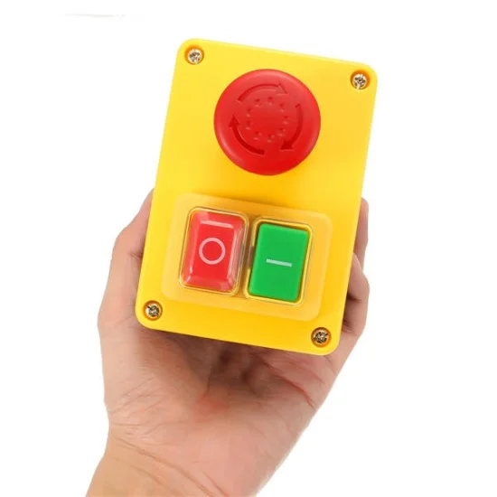 230V 19A NVR Motor Stop Start And Emergency Stop Switch 5 Pins For ...