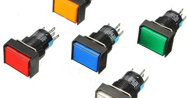 DC 24V Push Button Self-reset Momentary Switch LED Light