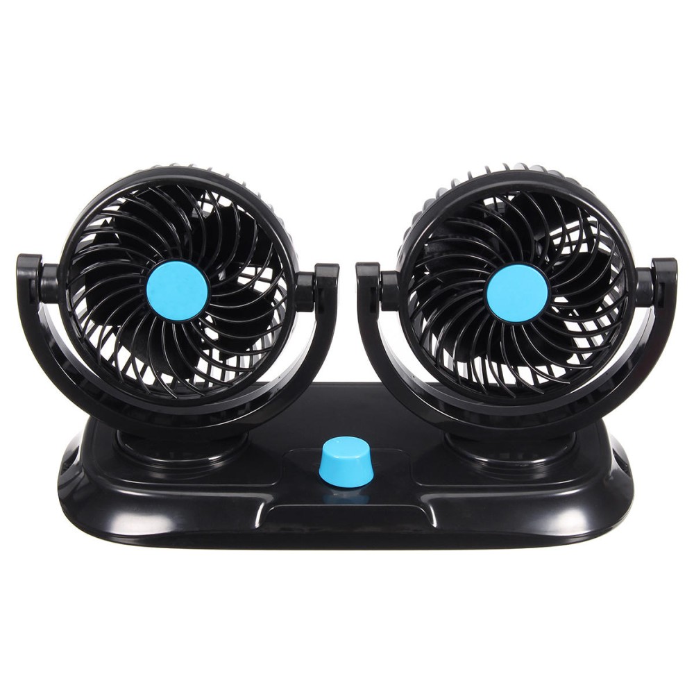 12V Adjustable Double 360 Degrees Mini Oscillating Fan Rotation Cooling ...