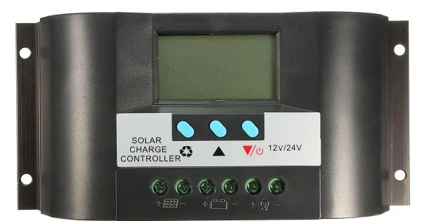 30A 12V/24V Auto Switch LCD Solar Panel Battery Regulator Charge Controller