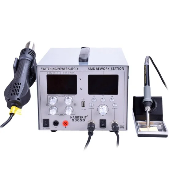 9305D 4 in 1 Hot Air Rework Station + Soldering Iron Station + 30V 5A ...