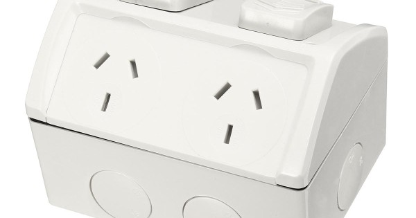 10A Weatherproof Double Powerpoint Outdoor Power Outlet Switch Socket AU