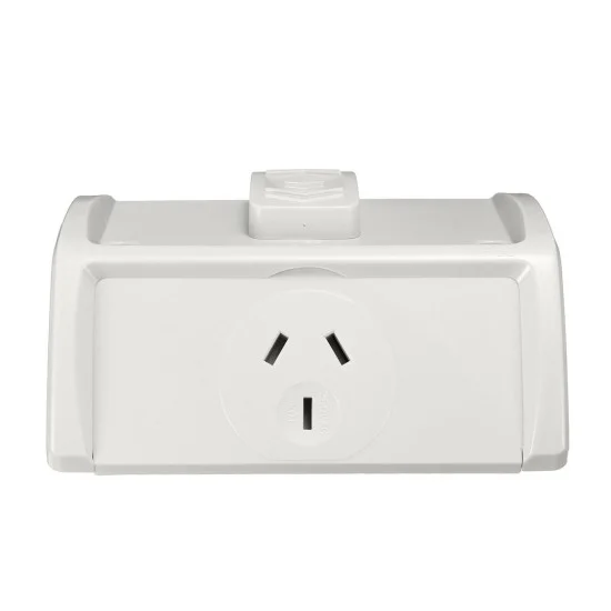 10A Weatherproof Single Powerpoint Outdoor Power Outlet Switch Socket AU