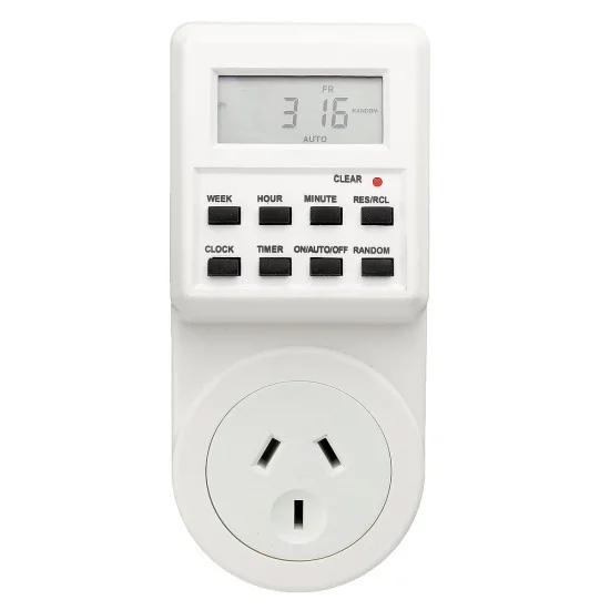 120V Digital Programmable 12/24 Hour Timer LCD Plug-in Wall Socket ...