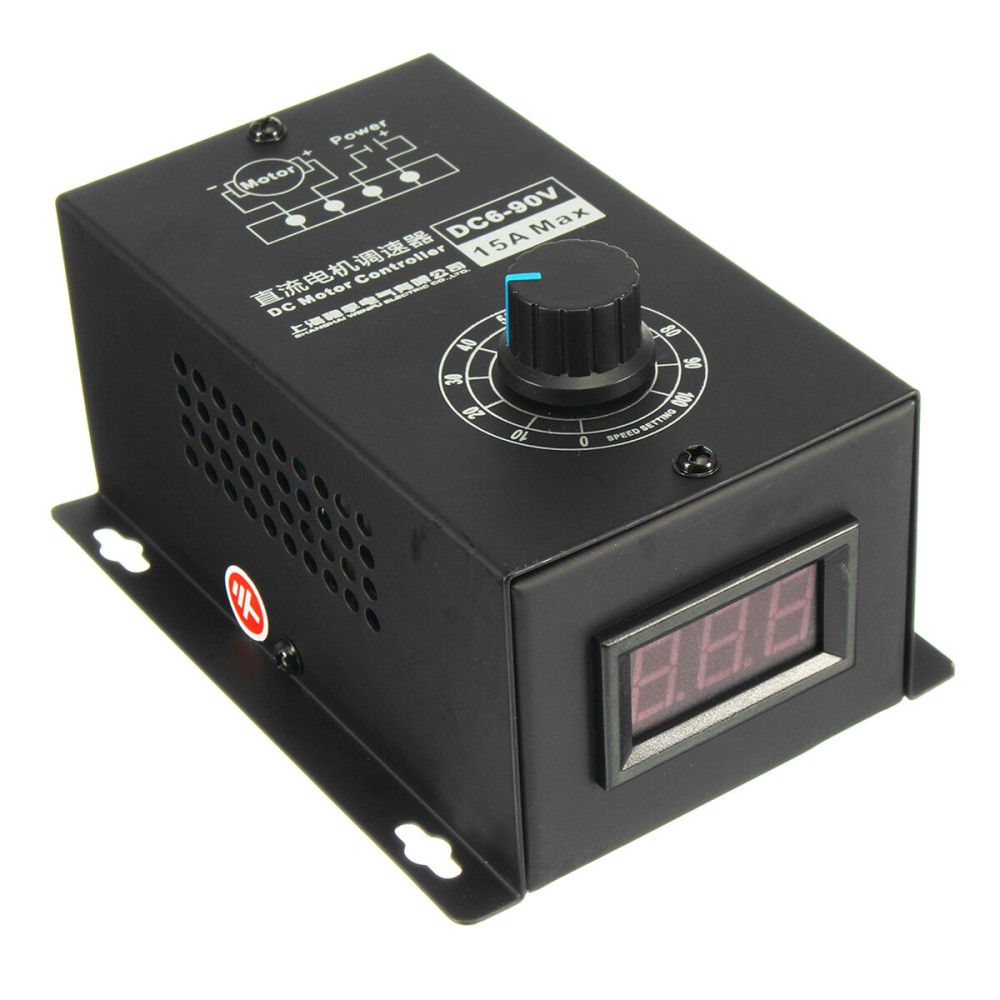 6V-90V 15A DC Motor Controller Speed Regulator PWM Module Controller ...