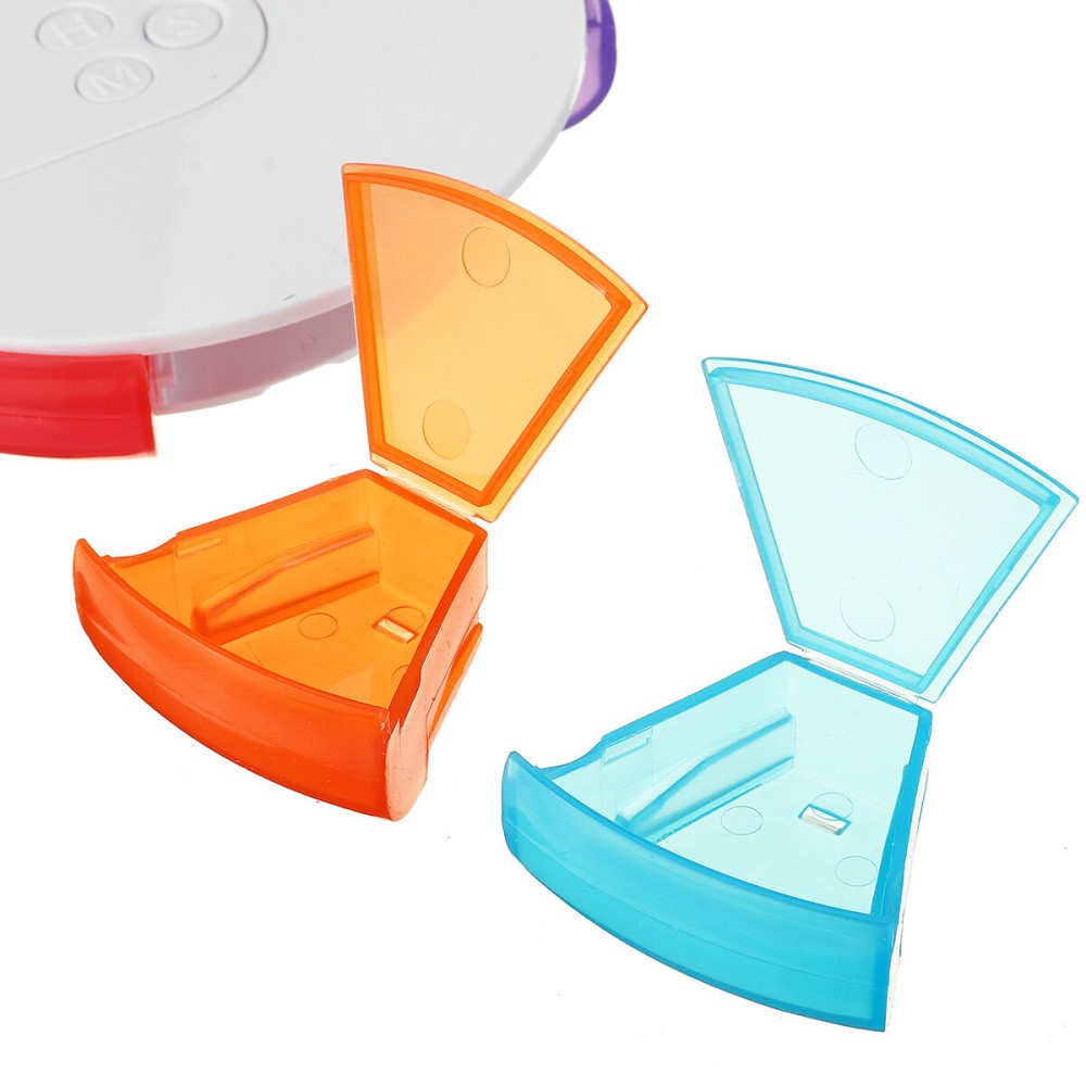 7 Grid 7 Day Smart Timing Medication Compartment Container with Clock ...