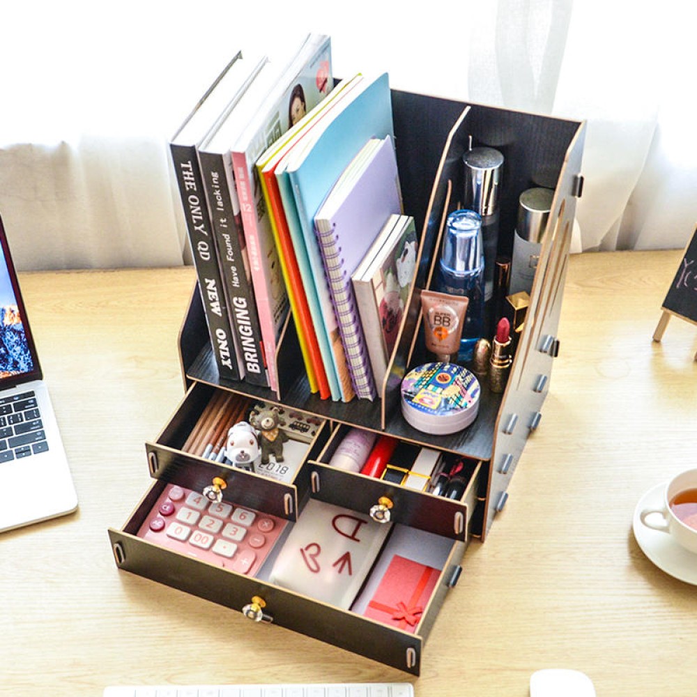 Office Supplies Desktop Storage Box Drawer Type Book Stand Creative ...