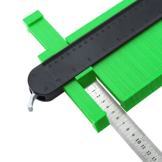 10 Inch Contour Gauge Green Lockable Shape Radial Ruler Profiling Gauge ...